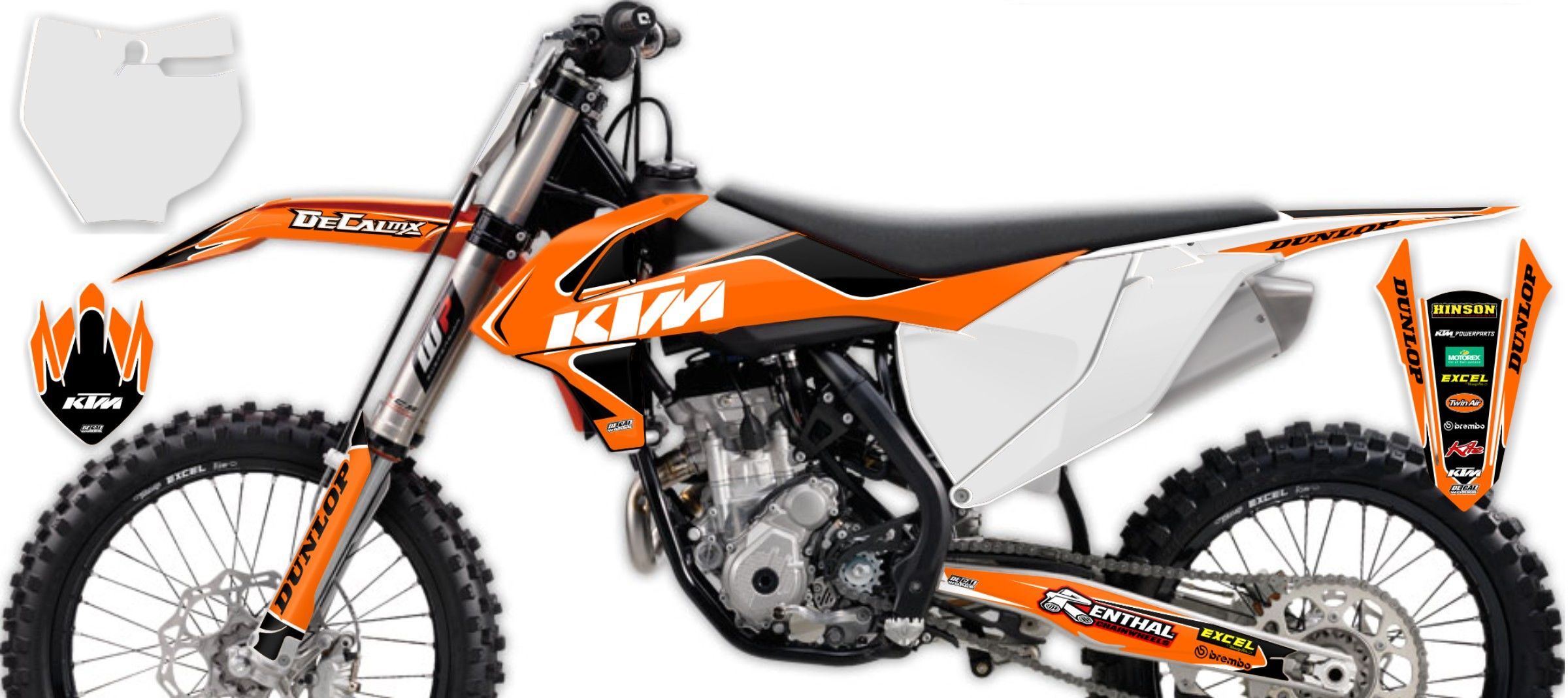 KTM SXF Orange/Black T-2 Ready Made Full Graphics Kit