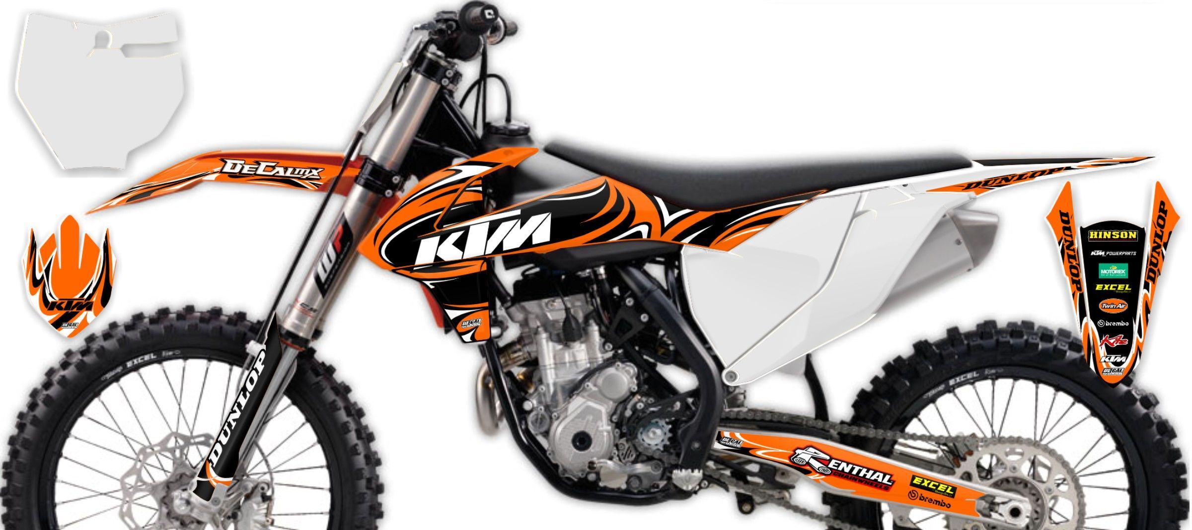 KTM SXF Orange/Black T-7 Ready Made Full Graphics Kit