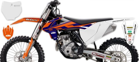 KTM SXF Orange/Navy Factory 6 Ready Made Full Graphics Kit