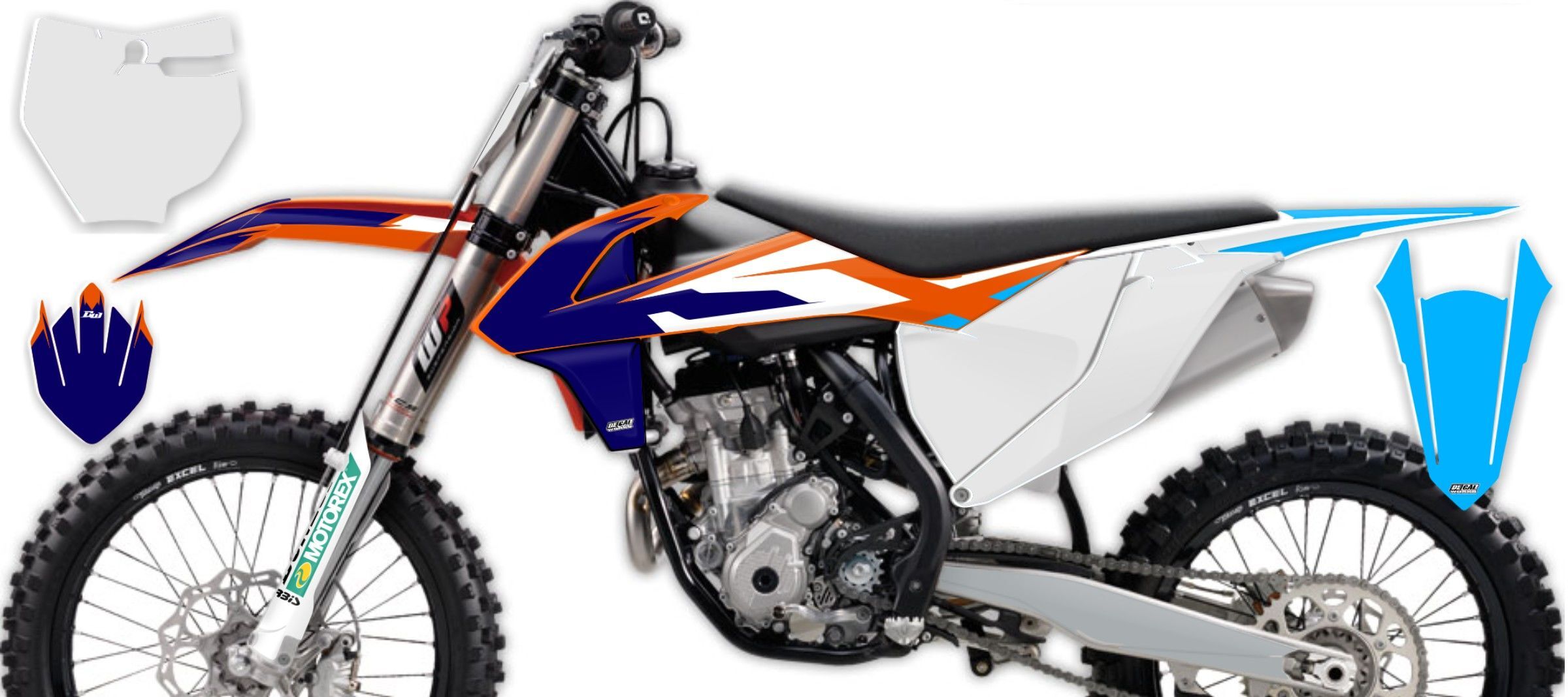 KTM SXF Orange/Navy Factory 3 Semi Custom Full Graphics Kit