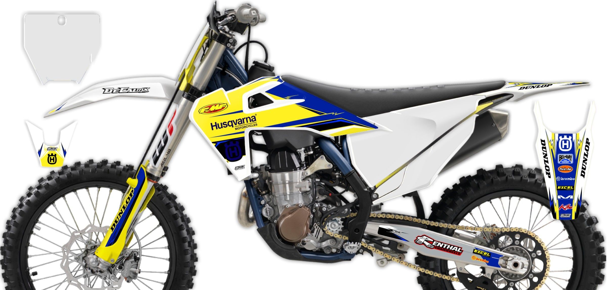 Husqvarna FC Yellow/Blue T-15 Ready Made Full Graphics Kit