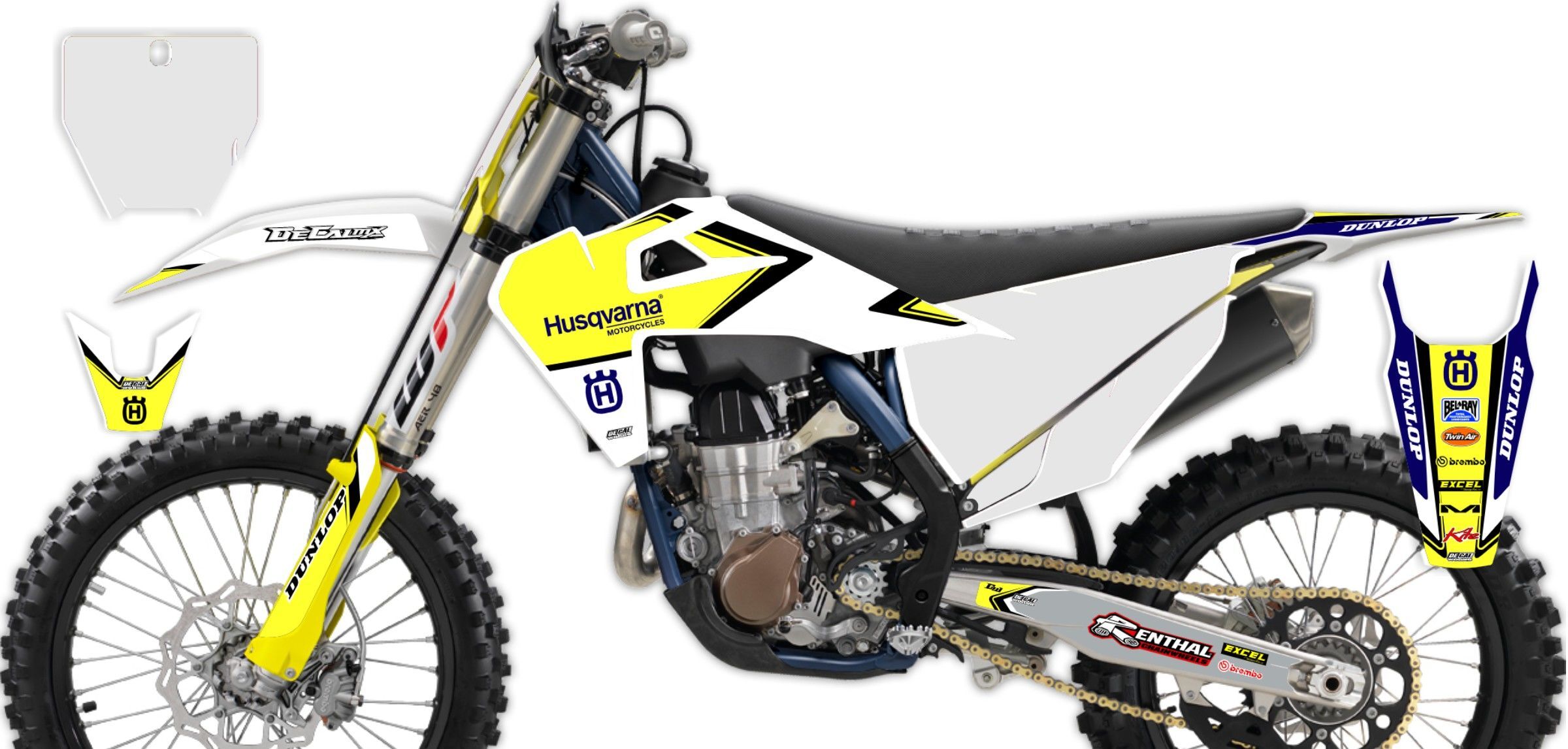 Husqvarna FC White/Yellow T-17 Ready Made Full Graphics Kit
