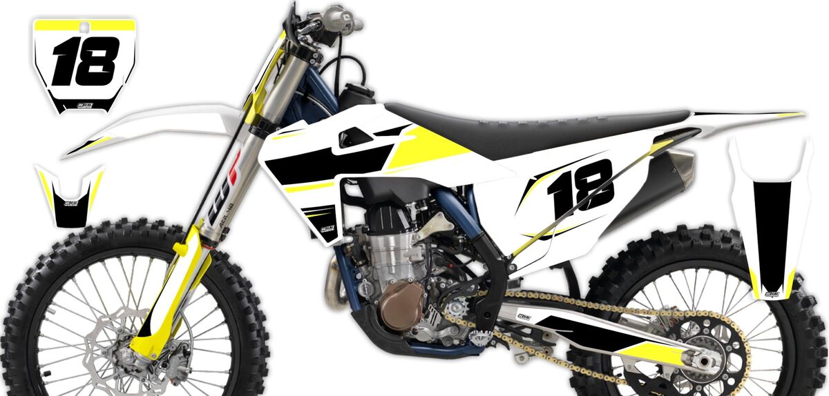 Husqvarna FC White/Black Factory 18 Number Plate Graphics Kit