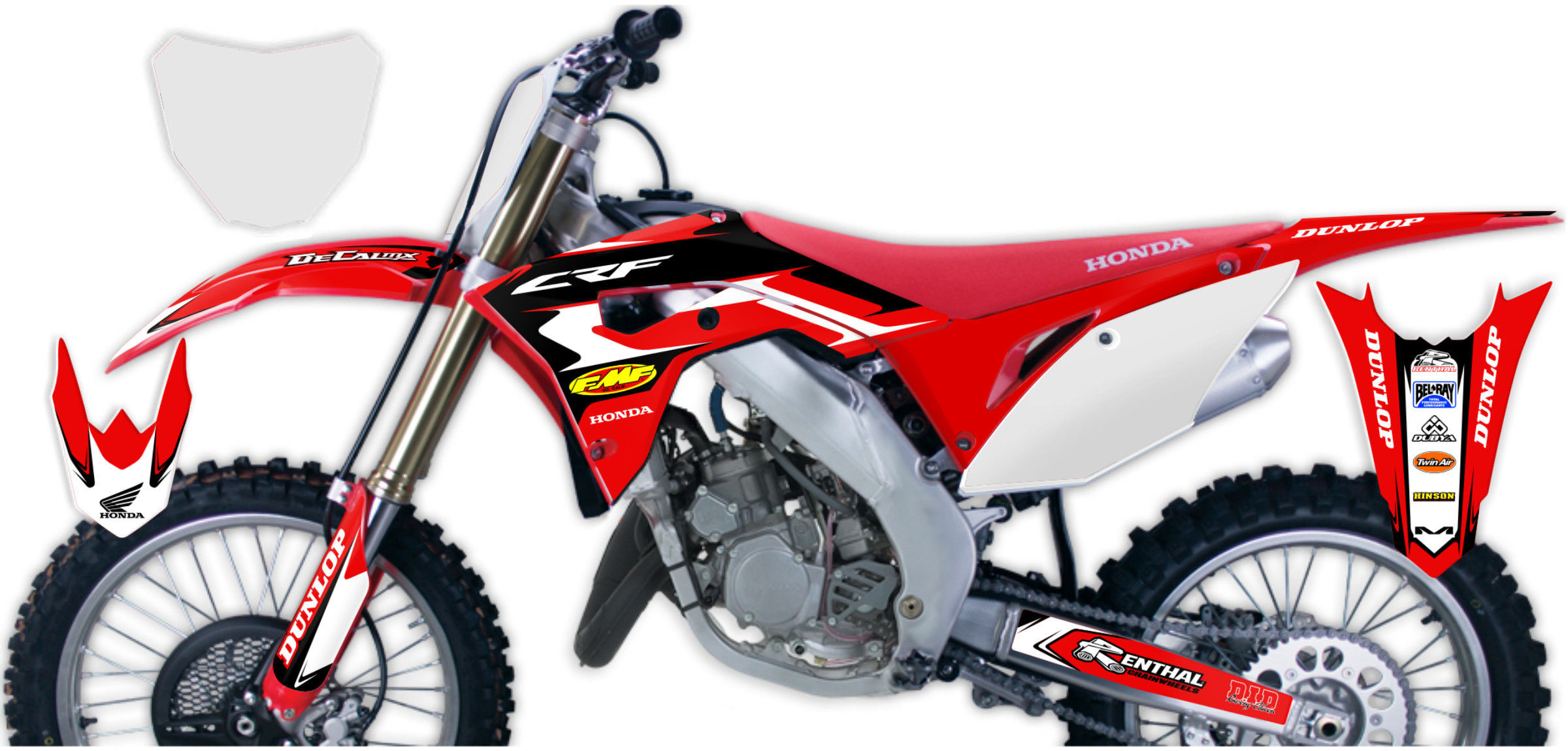 Honda CR125 Red/Black T-4 Ready Made Full Graphics Kit
