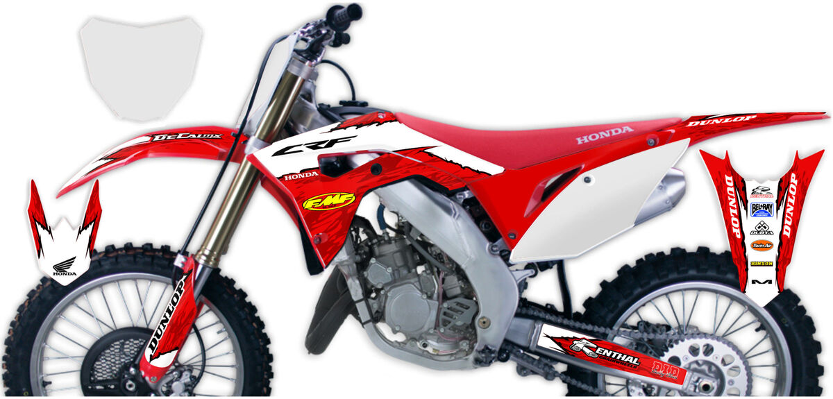 Honda CR125 Red/Maroon T-10 Ready Made Rad Graphics Kit