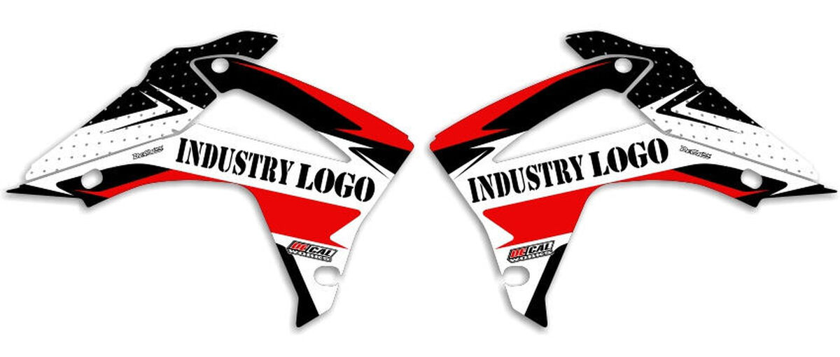 Honda CR125 Black/White T-4 Semi Custom Rad Graphics Kit