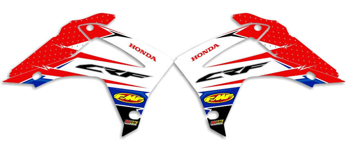 Honda CR125 White/Red T-15 Ready Made Rad Graphics Kit