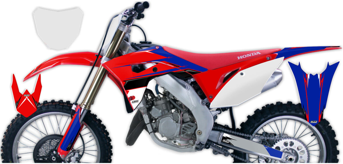 Honda CR125 Red/Blue T-15 Semi Custom Complete Graphics Kit