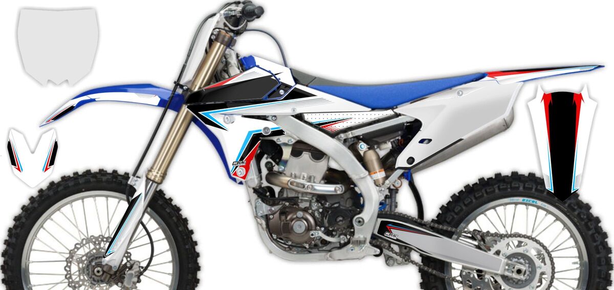 Yamaha YZ450F White/Black T-12 Semi Custom Rad Graphics Kit