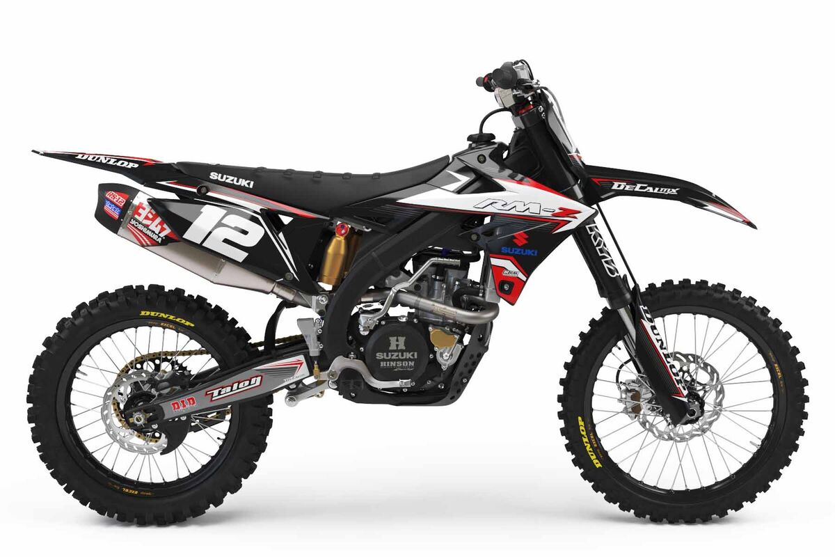 Suzuki RM250 Yellow/Black T-12 Ready Made Complete Graphics Kit