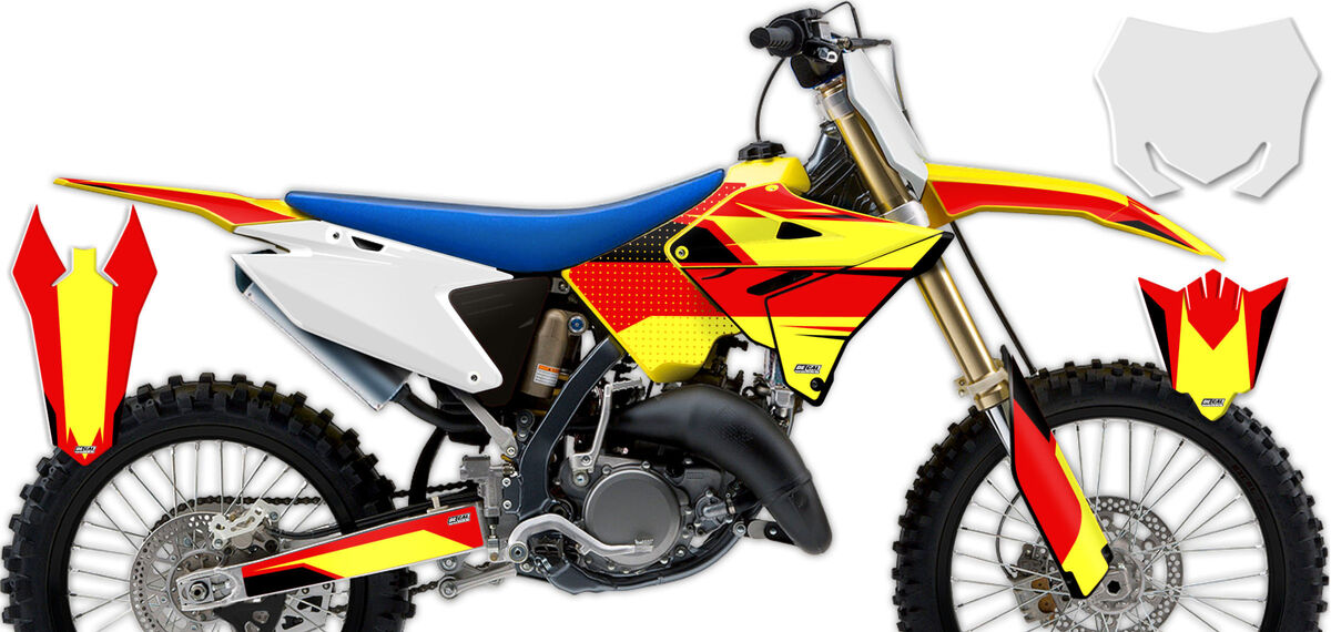 Suzuki RM125 Red/Yellow T-1 Semi Custom Full Graphics Kit