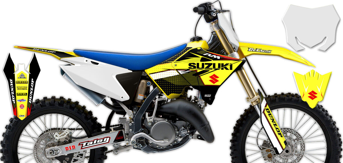 Suzuki RM250 Black/Yellow T-16 Ready Made Full Graphics Kit