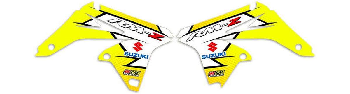 Suzuki RM125 Yellow/White T-11 Ready Made Complete Graphics Kit