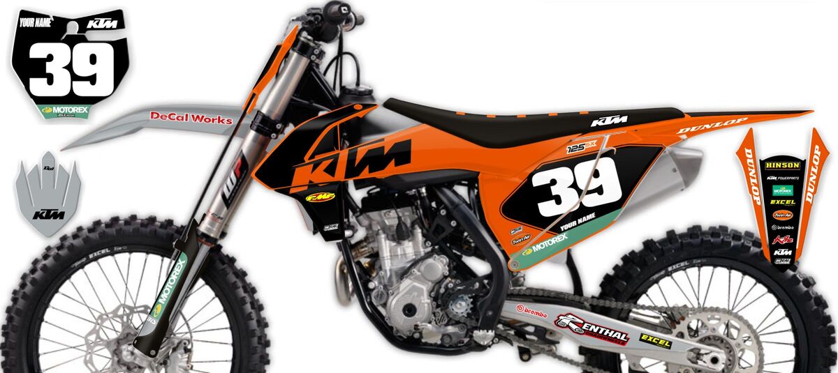 KTM SXF Black/Grey Pingree Retro Ready Made Complete Graphics Kit