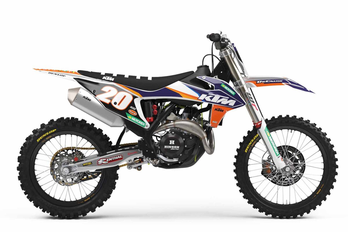 KTM SXF Navy/White Factory 20 Number Plate Graphics Kit