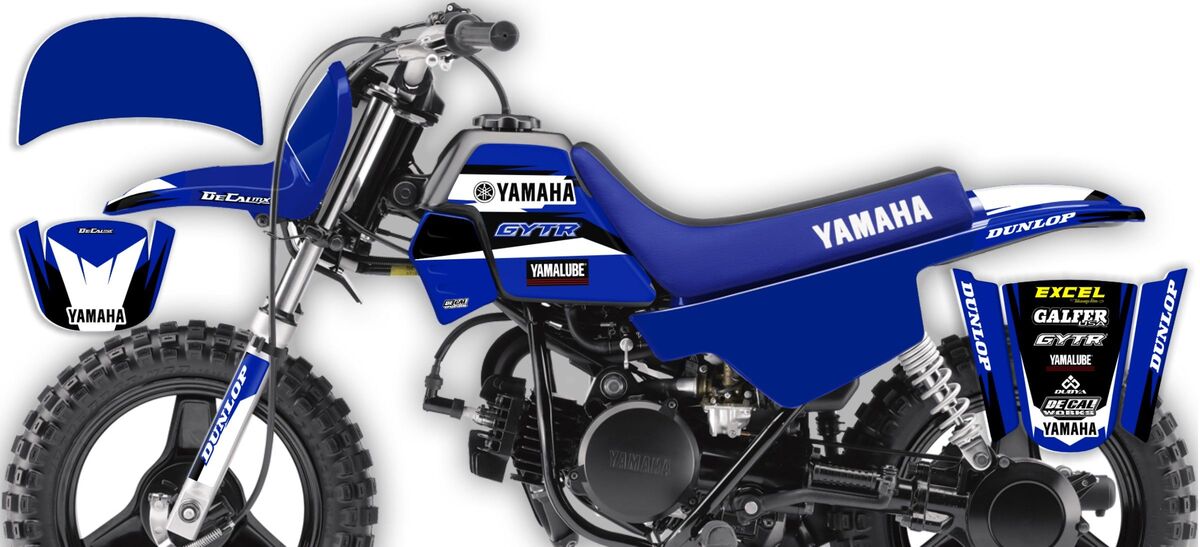 Yamaha PW Blue/Black T-3 Ready Made Complete Graphics Kit