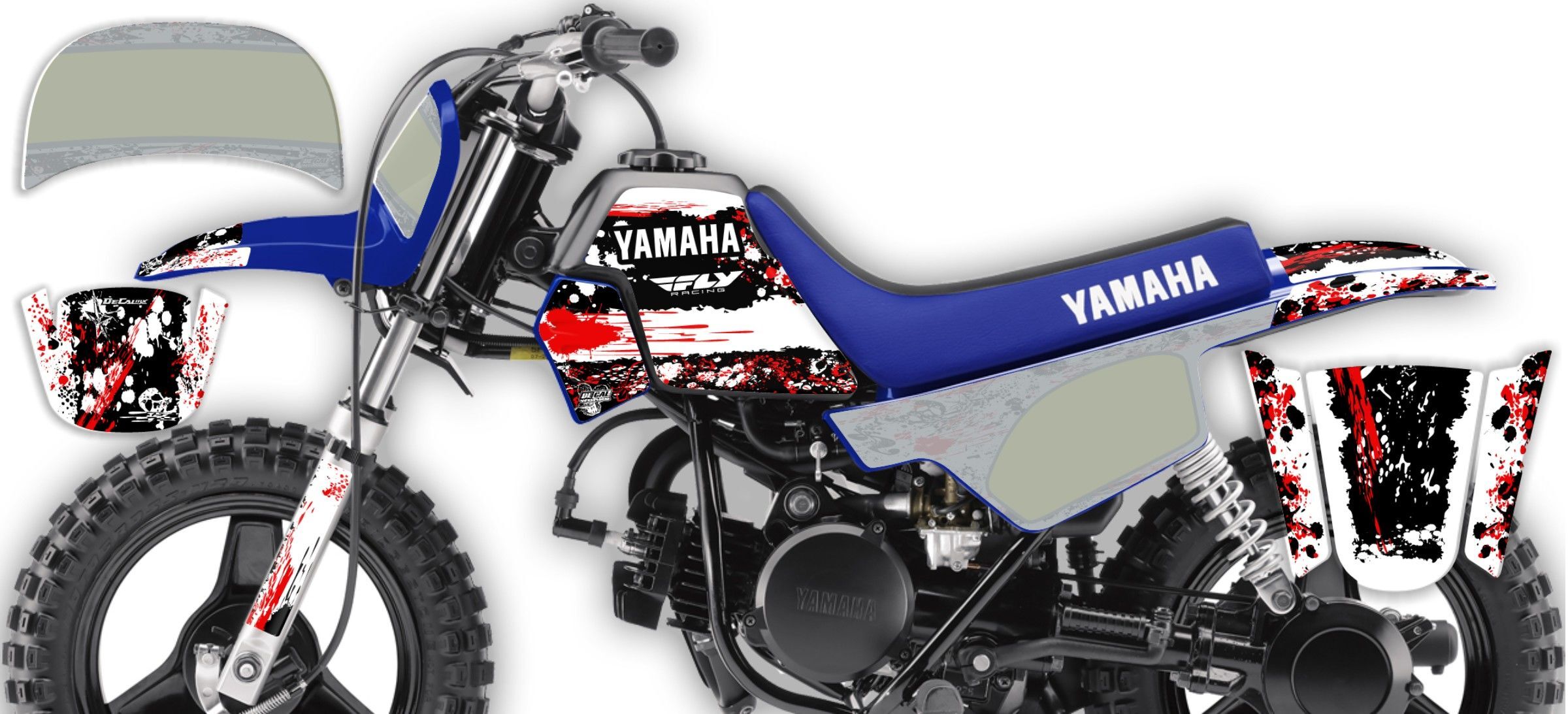 Yamaha PW White/Black T-5 Semi Custom Full Graphics Kit