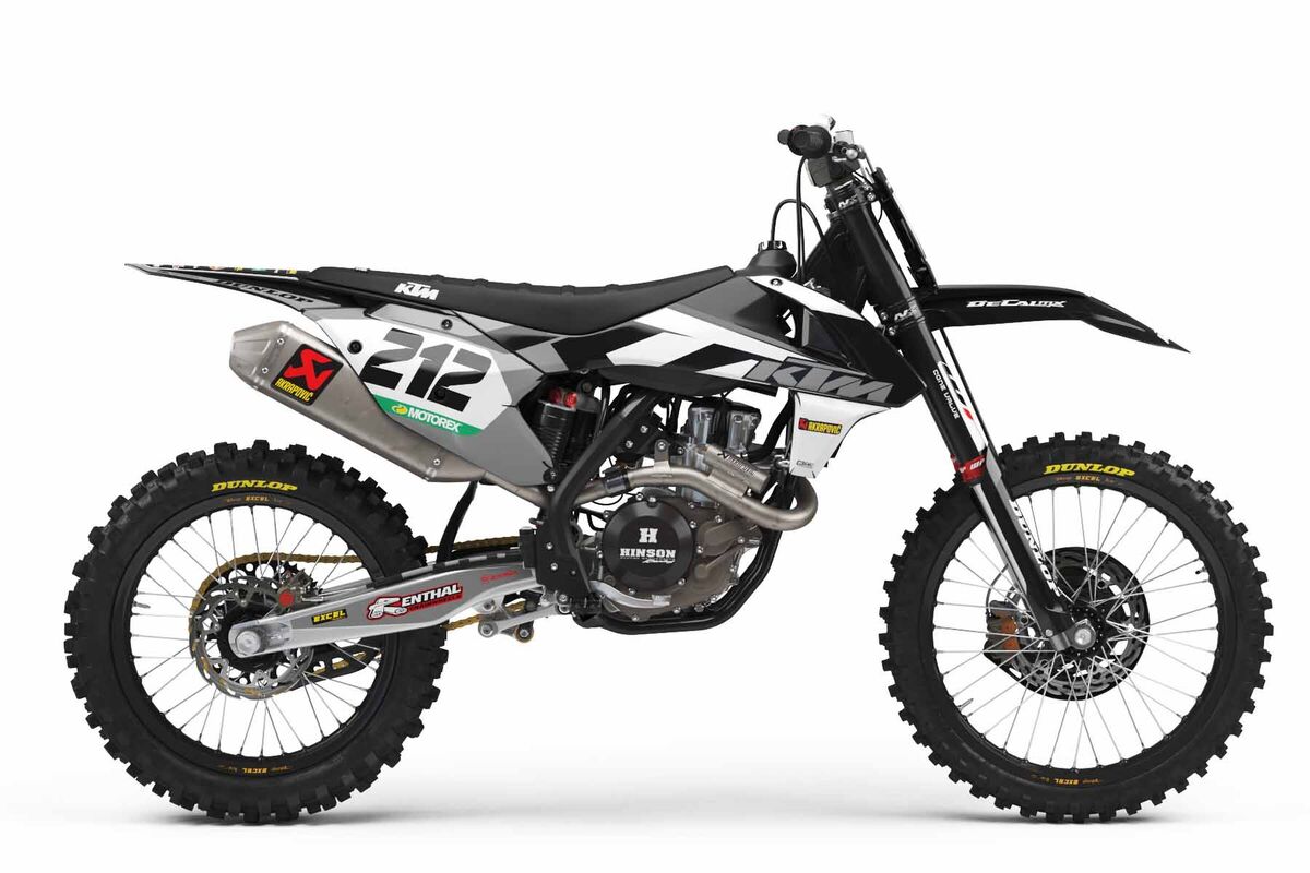 KTM EXCF Orange/Navy Factory 12 Number Plate Graphics Kit