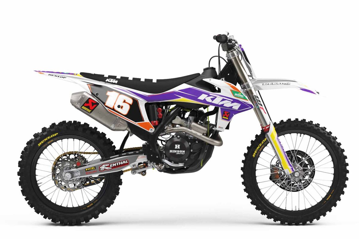 KTM EXCF Navy/Orange T-16 Number Plate Graphics Kit