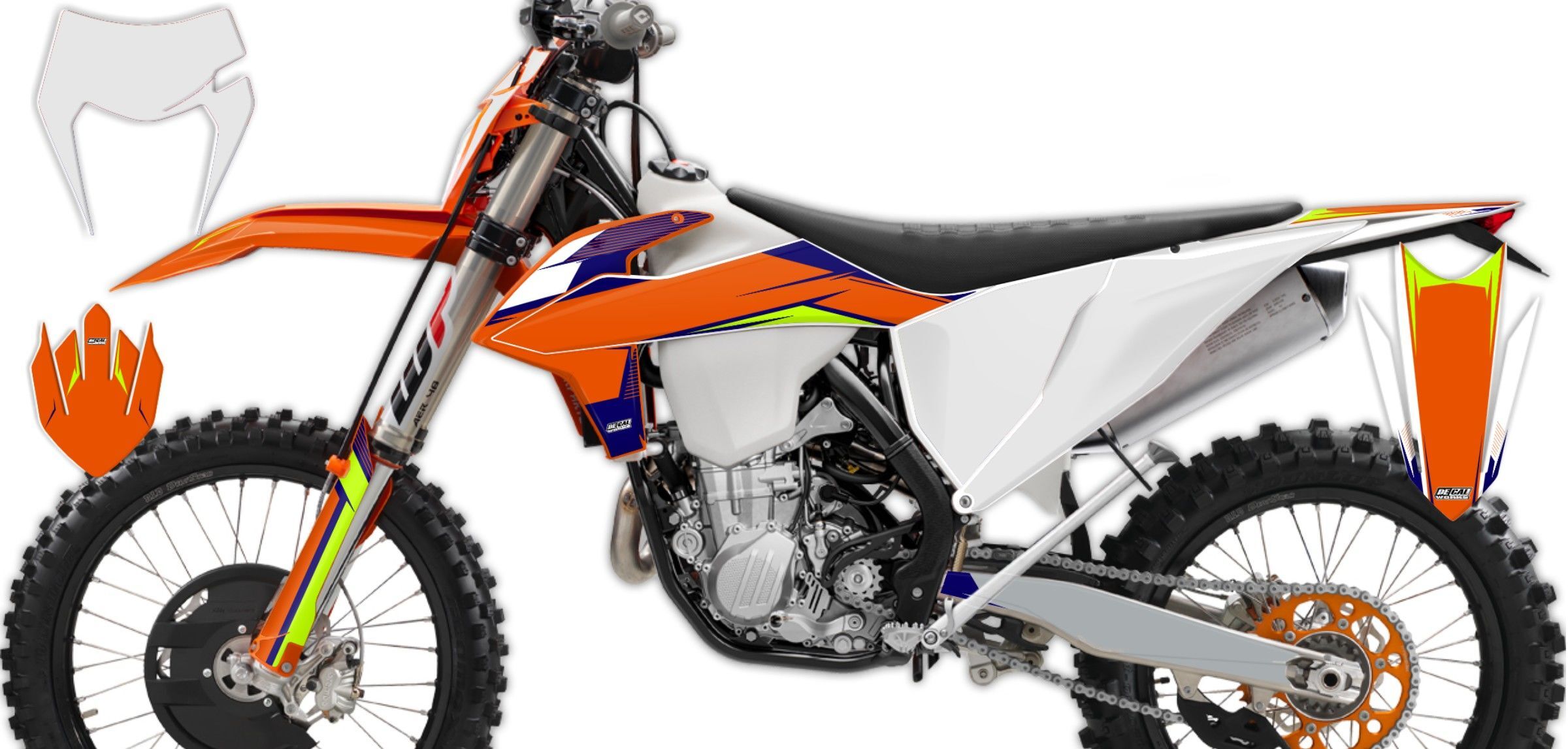 KTM EXCF Navy/Orange T-16 Semi Custom Full Graphics Kit