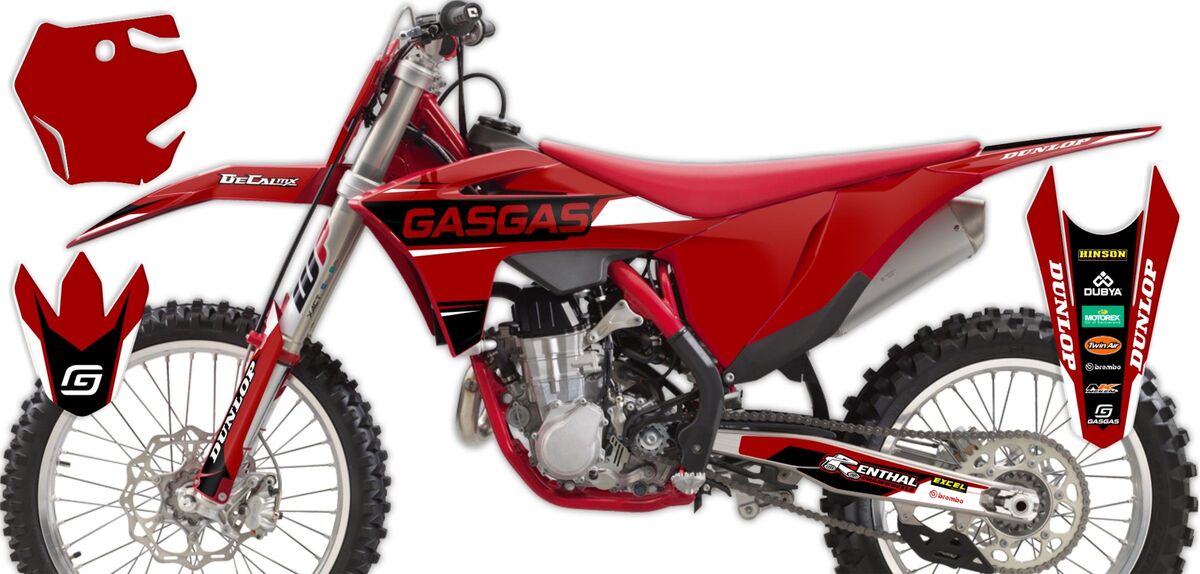 GasGas MCF Red/Black T-1 Ready Made Complete Graphics Kit