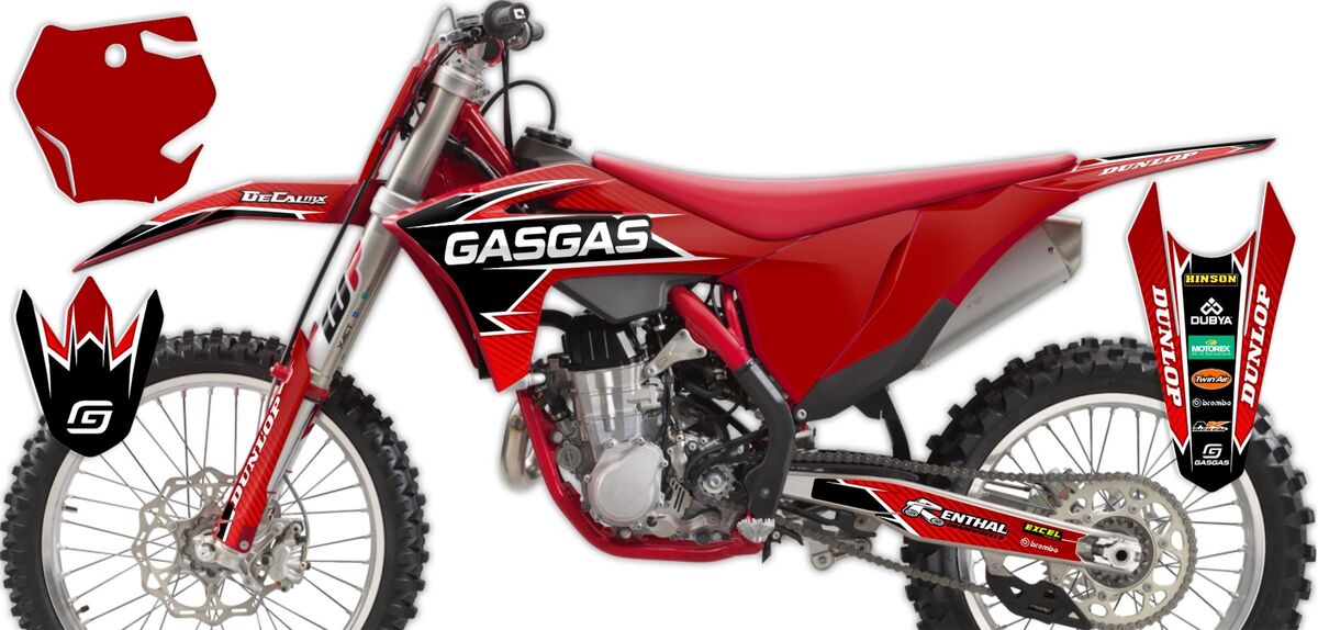 GasGas MCF Red/Black T-11 Ready Made Complete Graphics Kit