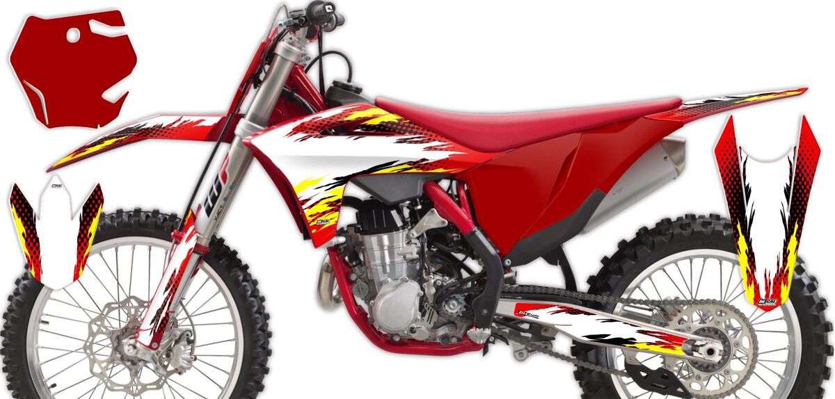 GasGas MCF Red/Black T-8 Number Plate Graphics Kit