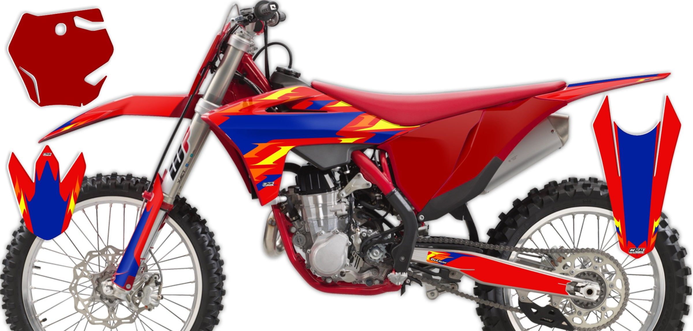 GasGas MCF Red/Blue T-6 Semi Custom Rad Graphics Kit
