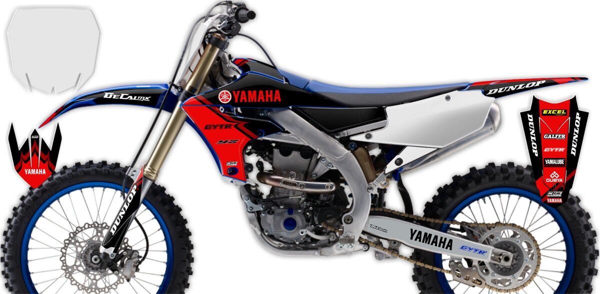 Yamaha YZ450F Black/Red T-18 Ready Made Complete Graphics Kit
