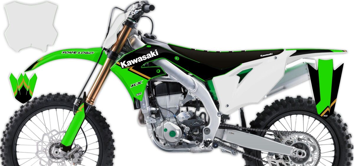 Kawasaki KX450F Black/Green T-18 Semi Custom Full Graphics Kit