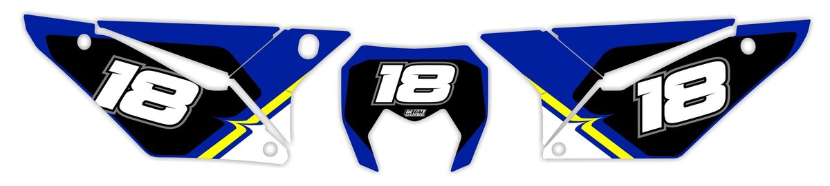 Sherco SEF Blue/White T-18 Number Plate Graphics Kit