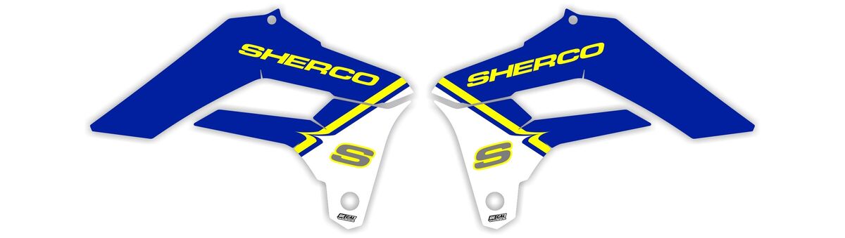 Sherco SEF Blue/White T-18 Ready Made Full Graphics Kit