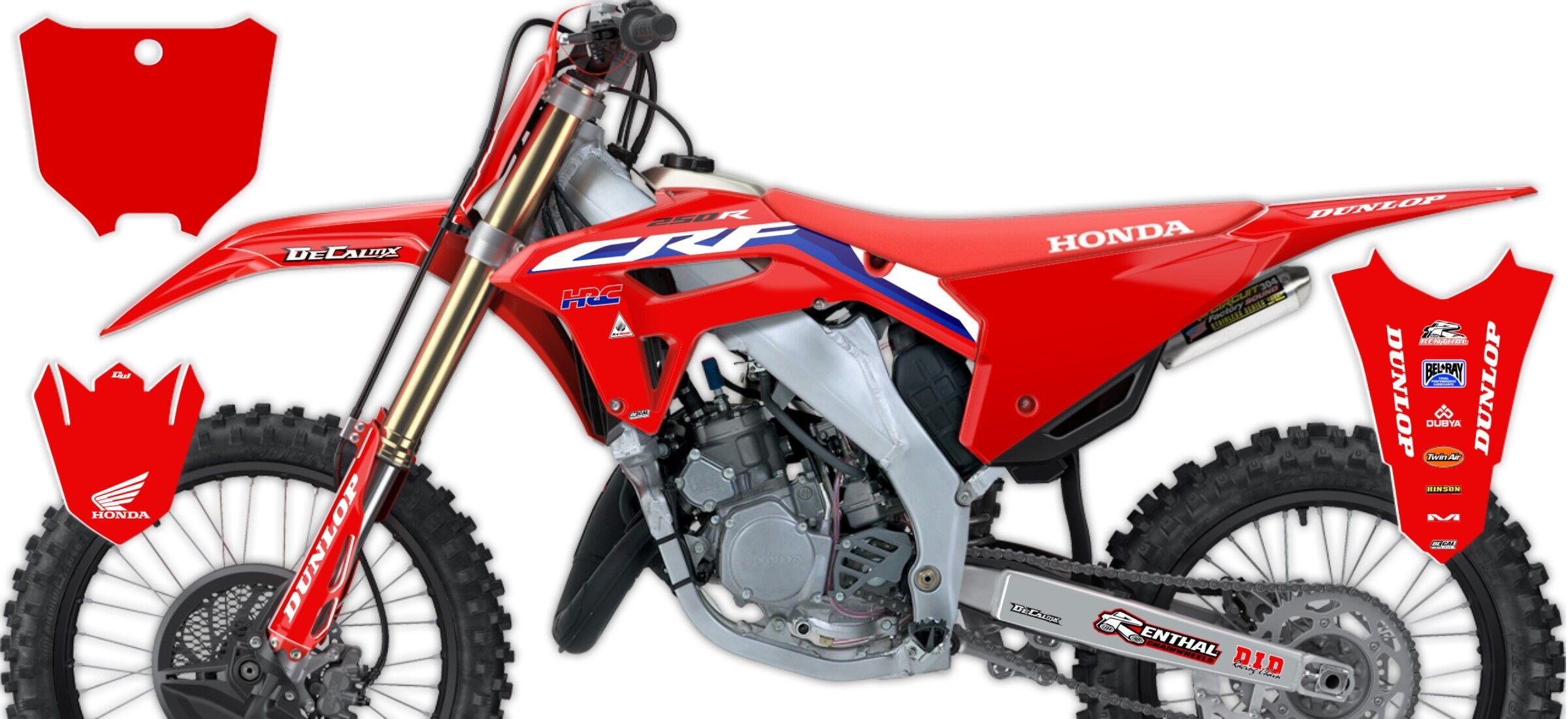 Honda CR250 Red/Blue Factory 2021 Ready Made Full Graphics Kit