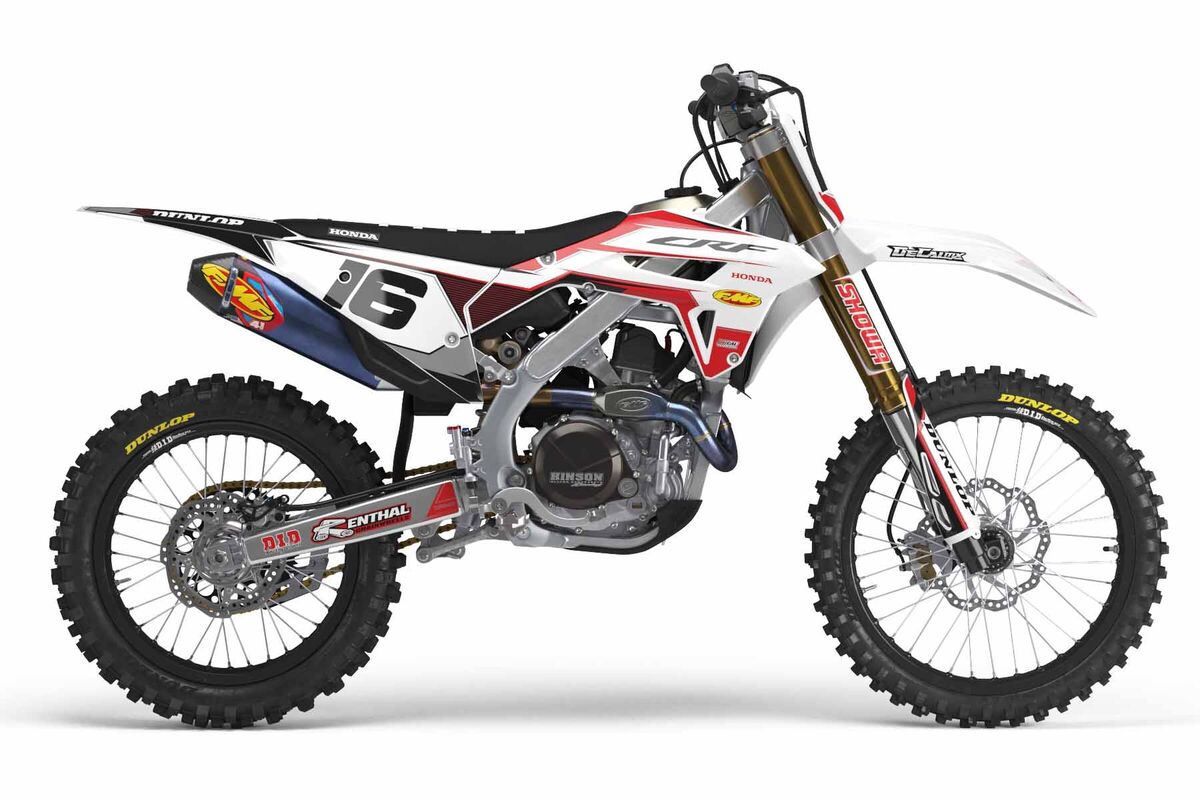 Honda CR250 Red/Navy T-16 Number Plate Graphics Kit