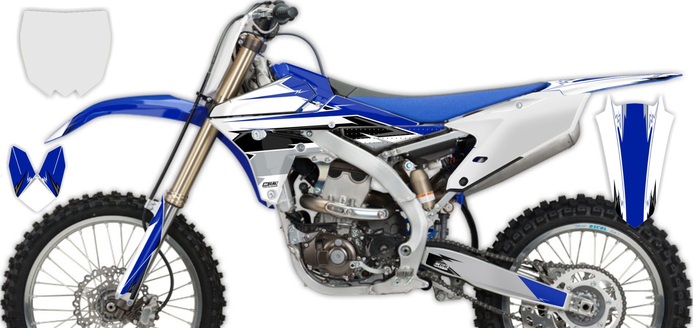 Yamaha YZ450F White/Blue T-15 Semi Custom Full Graphics Kit