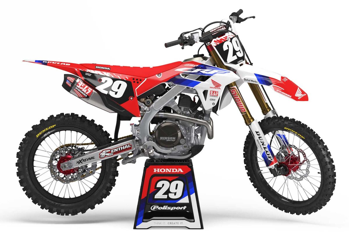 Honda CRF450 Red/Grey 224 Semi Custom Complete Graphics Kit
