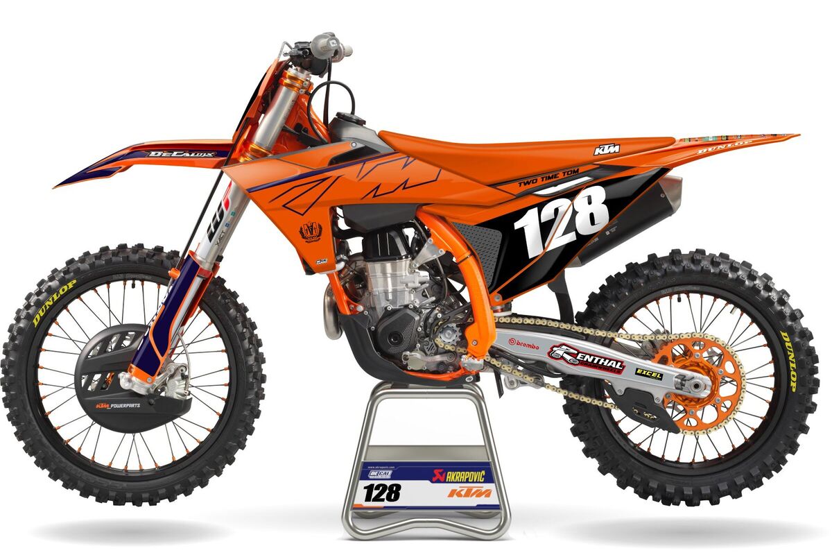 KTM SXF Blue/Orange DOB 23 Number Plate Graphics Kit