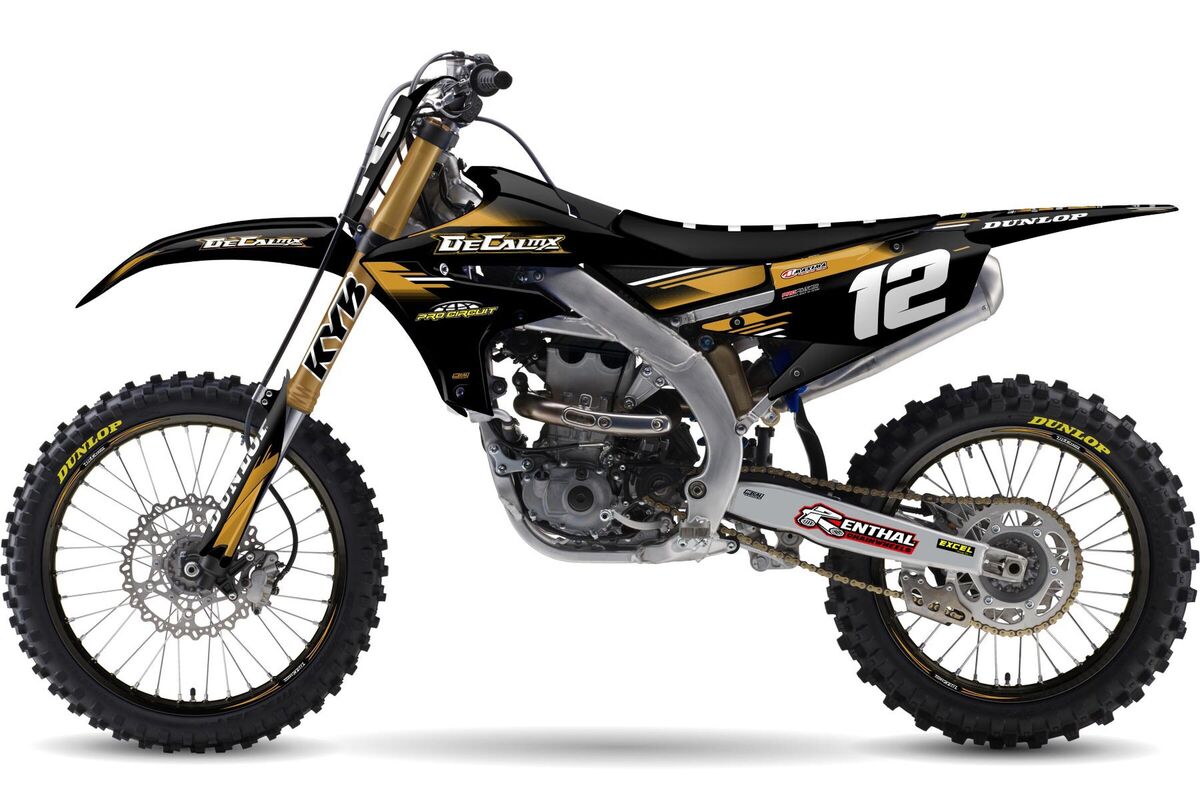Yamaha YZ250F Black/Gold 232 Number Plate Graphics Kit