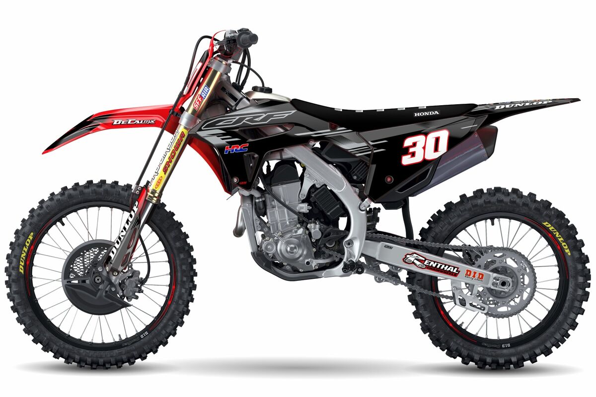 Honda CRF450 Black/Grey 232 Semi Custom Complete Graphics Kit