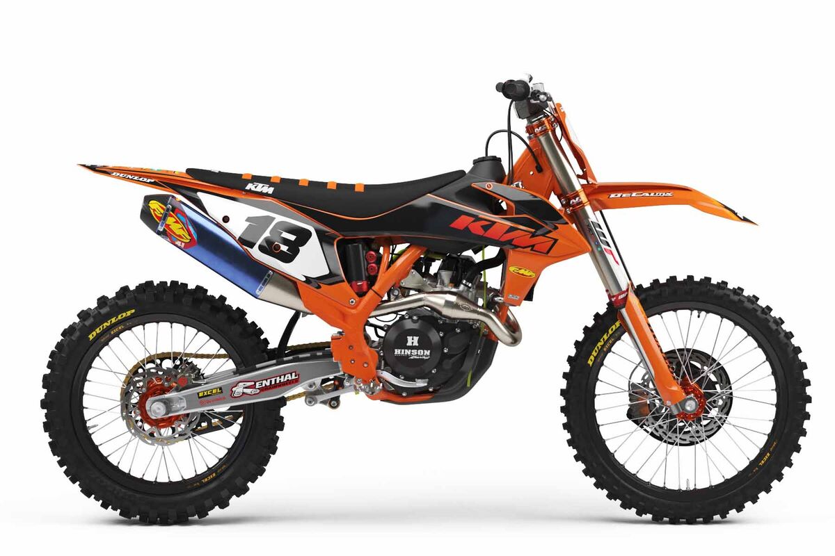 KTM EXCF Black/Orange T-18 Number Plate Graphics Kit