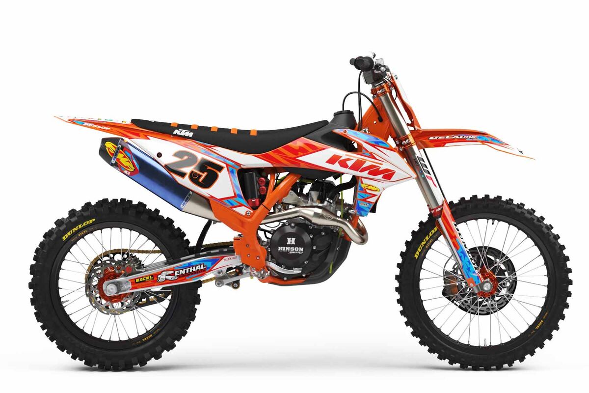 KTM EXCF Orange/White Stars And Stripes Number Plate Graphics Kit