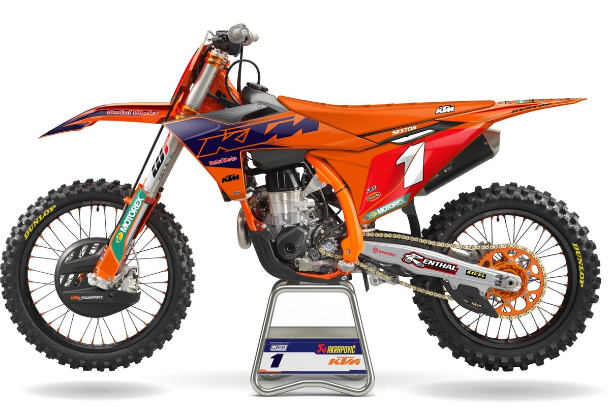 KTM SX Blue/Orange Factory 24 Ready Made Complete Graphics Kit