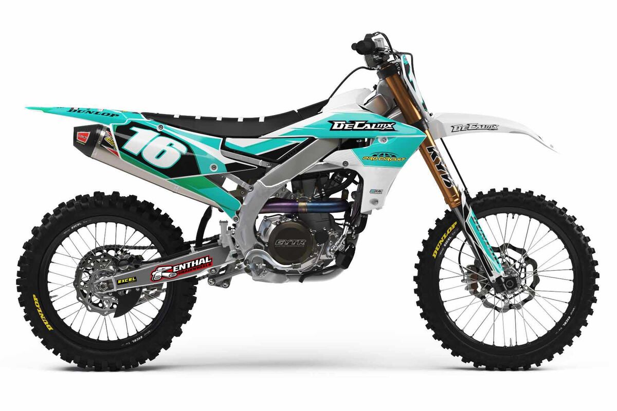 Yamaha YZ450F Blue/White T-16 Semi Custom Complete Graphics Kit