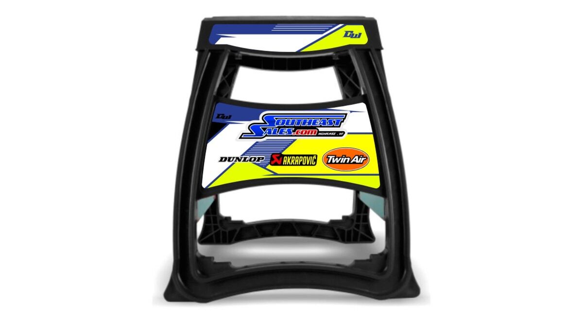 Blue/White T-16 Series Bike Stand Decals
