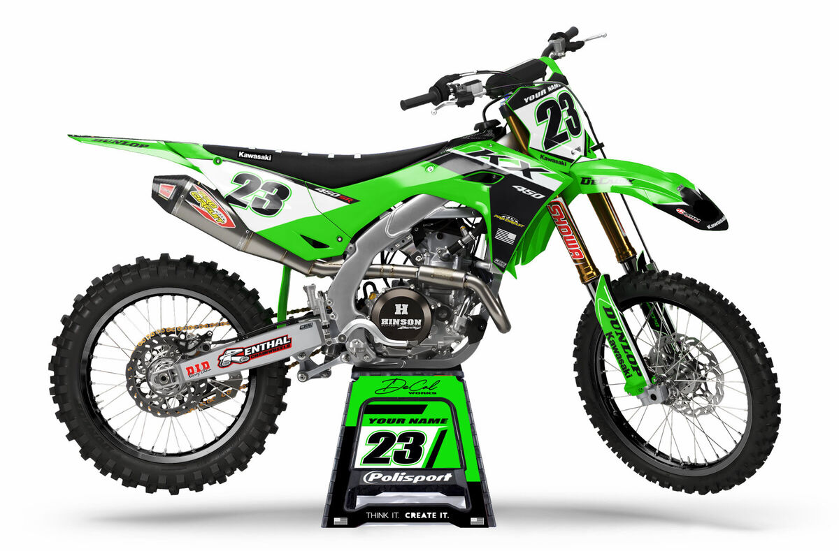 Kawasaki KX250F Green/Black MFG Series 23 Ready Made Complete Graphics Kit