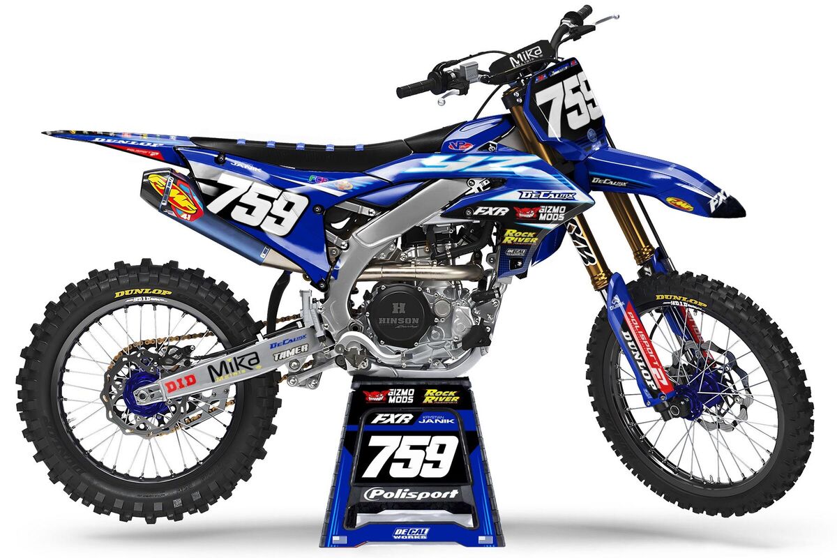 Yamaha YZ250F Blue/White MFG Series 25 Number Plate Graphics Kit