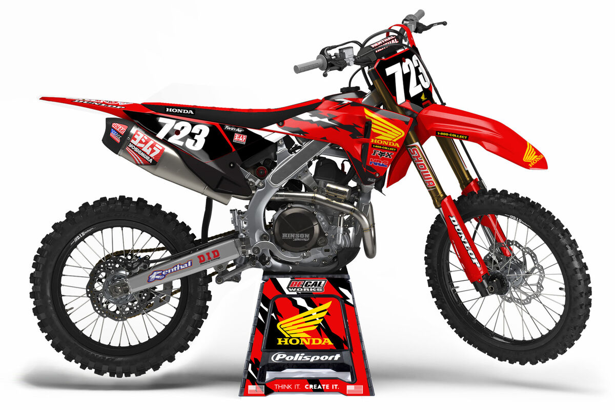 Honda CRF250 Red/Grey Collect Design Number Plate Graphics Kit
