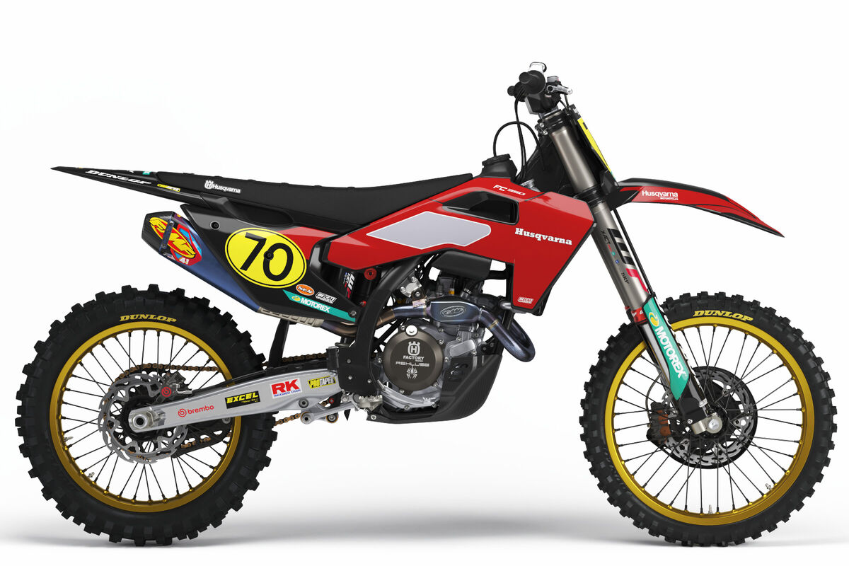 Husqvarna FC 70 Retro Design Number Plate Graphics Kit