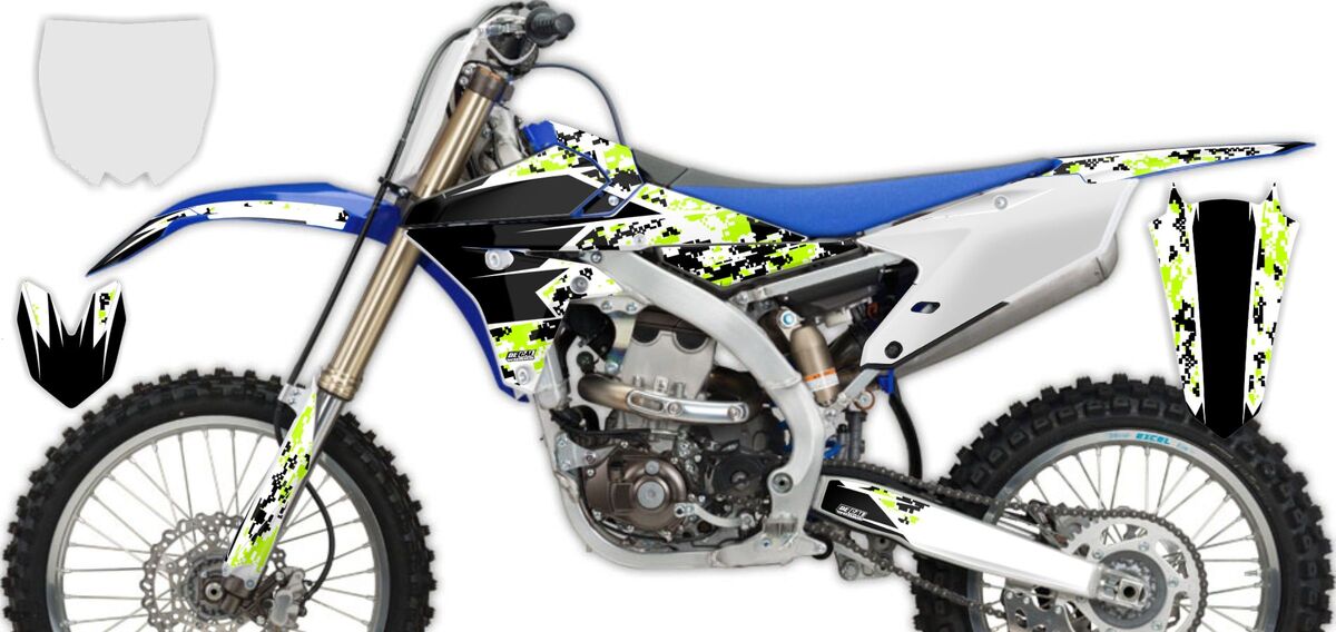 Yamaha YZ450F White/Black Digital Camo Semi Custom Full Graphics Kit