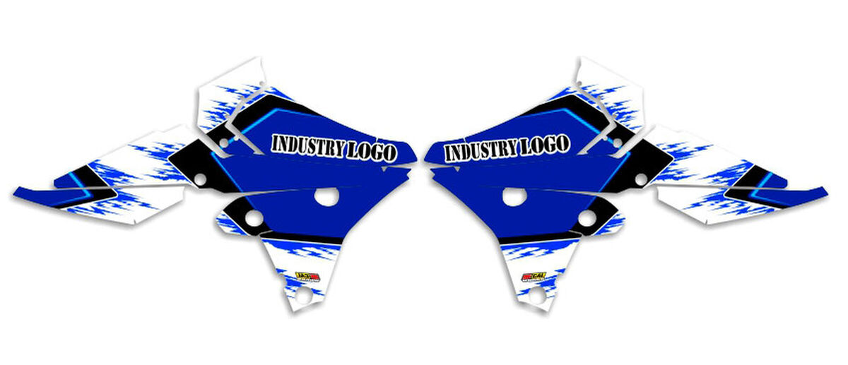 Yamaha YZ250F White/Blue T-17 Number Plate Graphics Kit